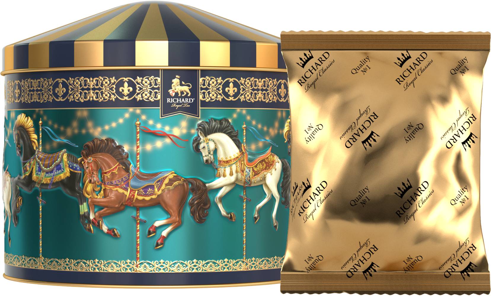 RICHARD Royal Merry-GO-ROUND - Crni čaj, 100g rinfuz, GREEN metalna ...